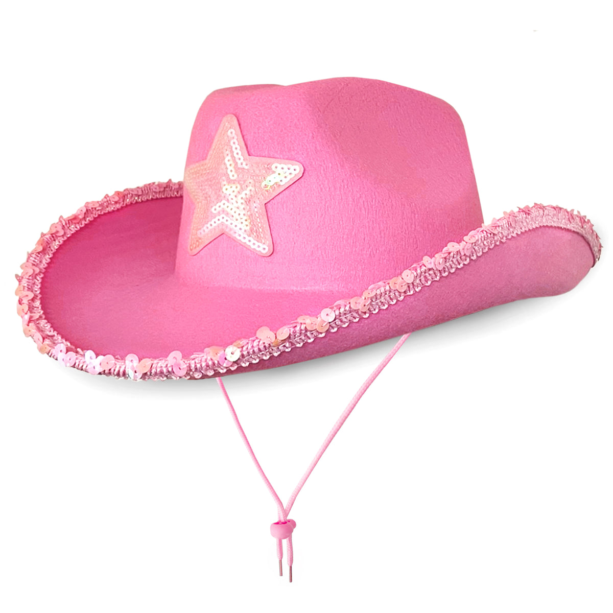 Cowboy Hat - Pink Sequin with Star - from £2.95 each + VAT — Blue ...