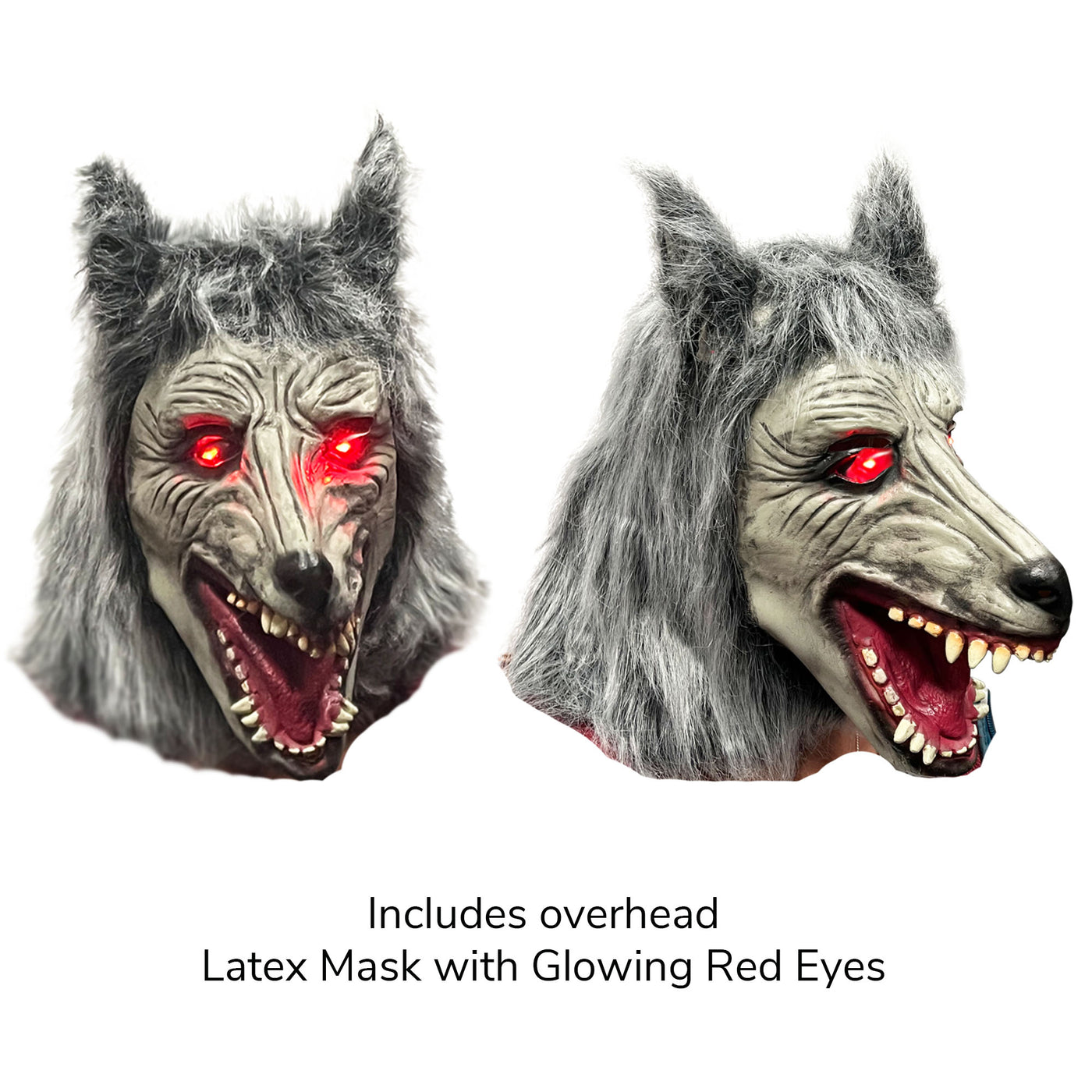 Childrens Kids Glowing Werewolf Wolf Fancy Dress Costume & Mask 7-14 Y ...